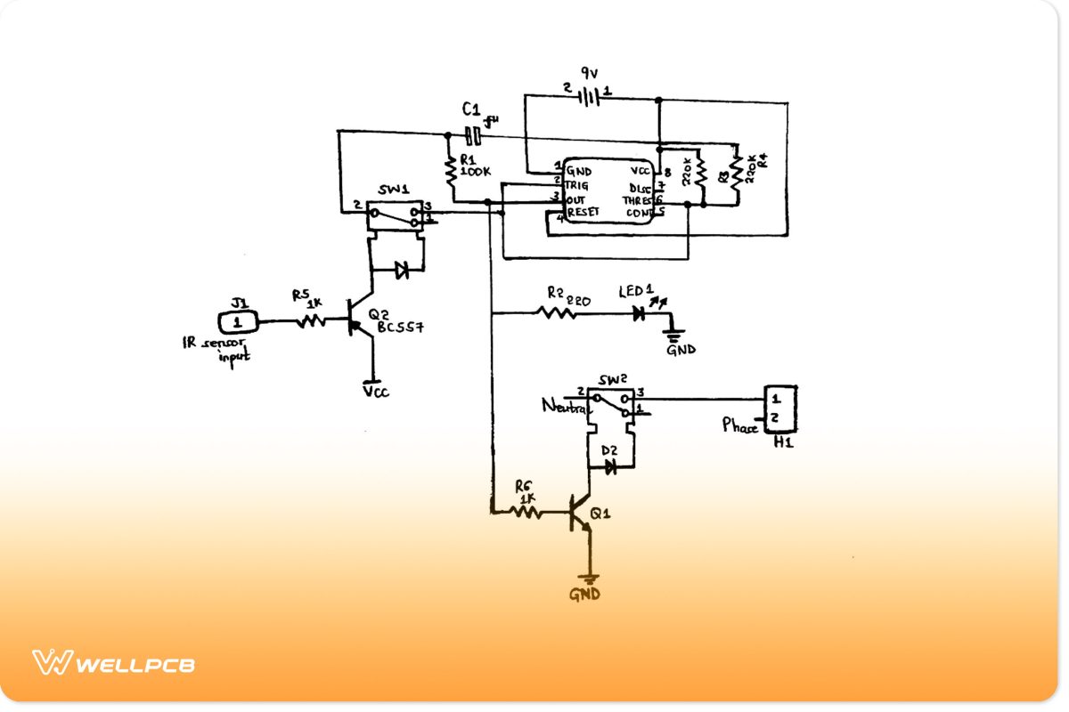 Motion Sensor Circuit | PIR Sensor PCB | Electronic Detector