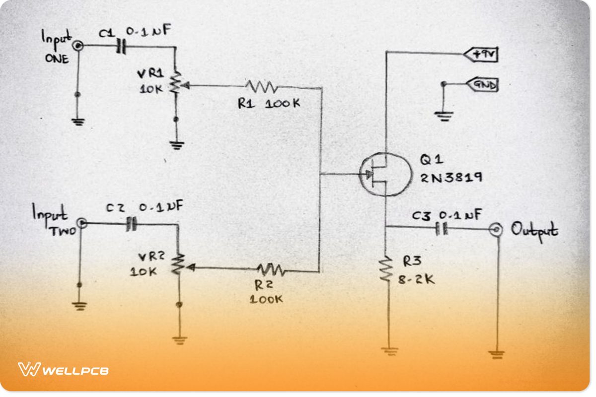 Stereo Audio Mixer Circuit