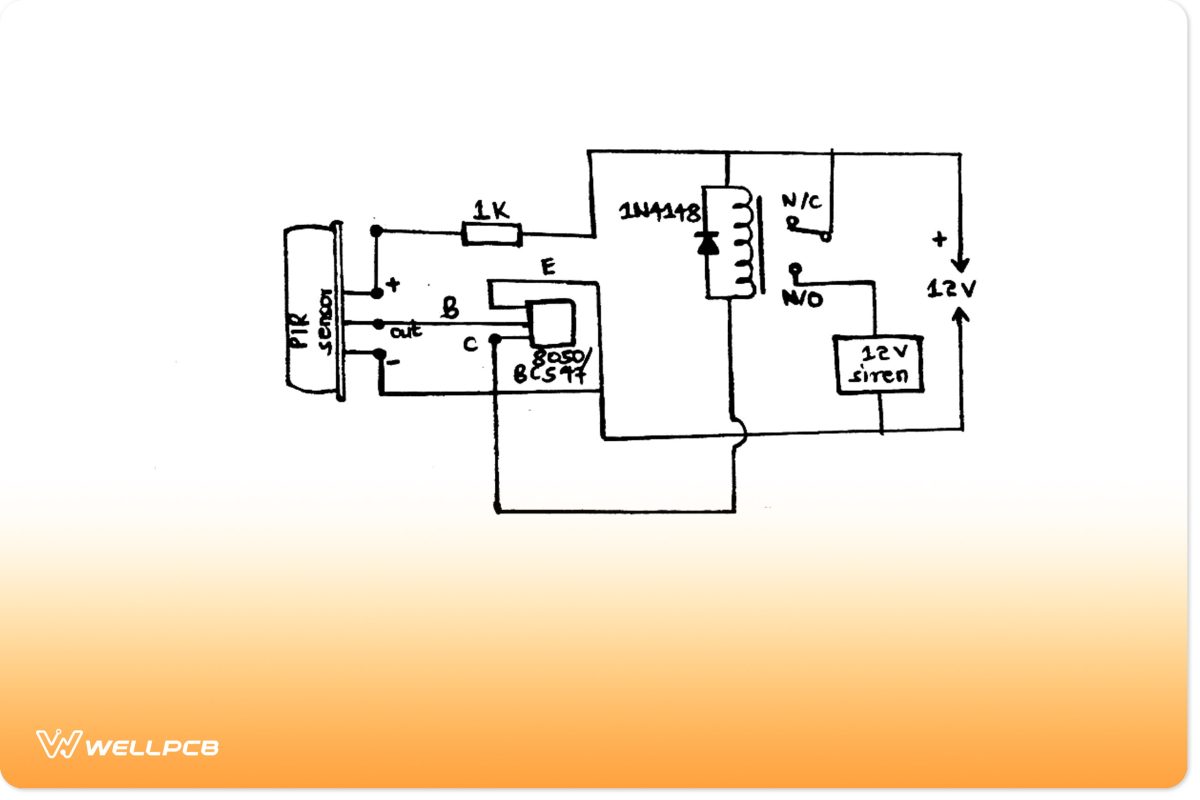 Motion Sensor Circuit | PIR Sensor PCB | Electronic Detector